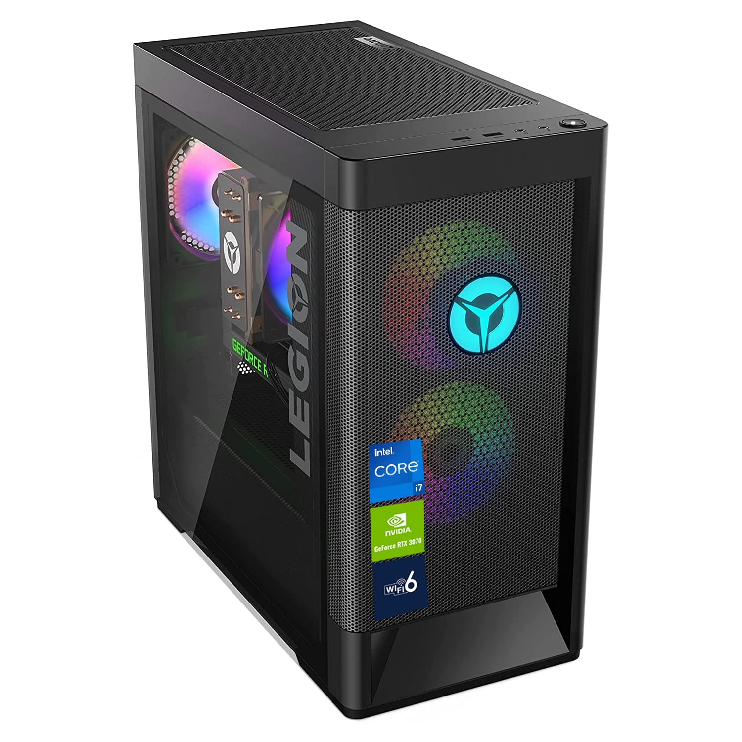 Lenovo Legion Tower 5i Gaming Desktop, Intel Core i7-11700F, NVIDIA GeForce RTX 3070, 32GB RAM, 1TB SSD + 2TB HDD, RJ-45, HDMI, DP, Wi-Fi 6, Wired Keyboard & Mouse, Windows 11 Pro