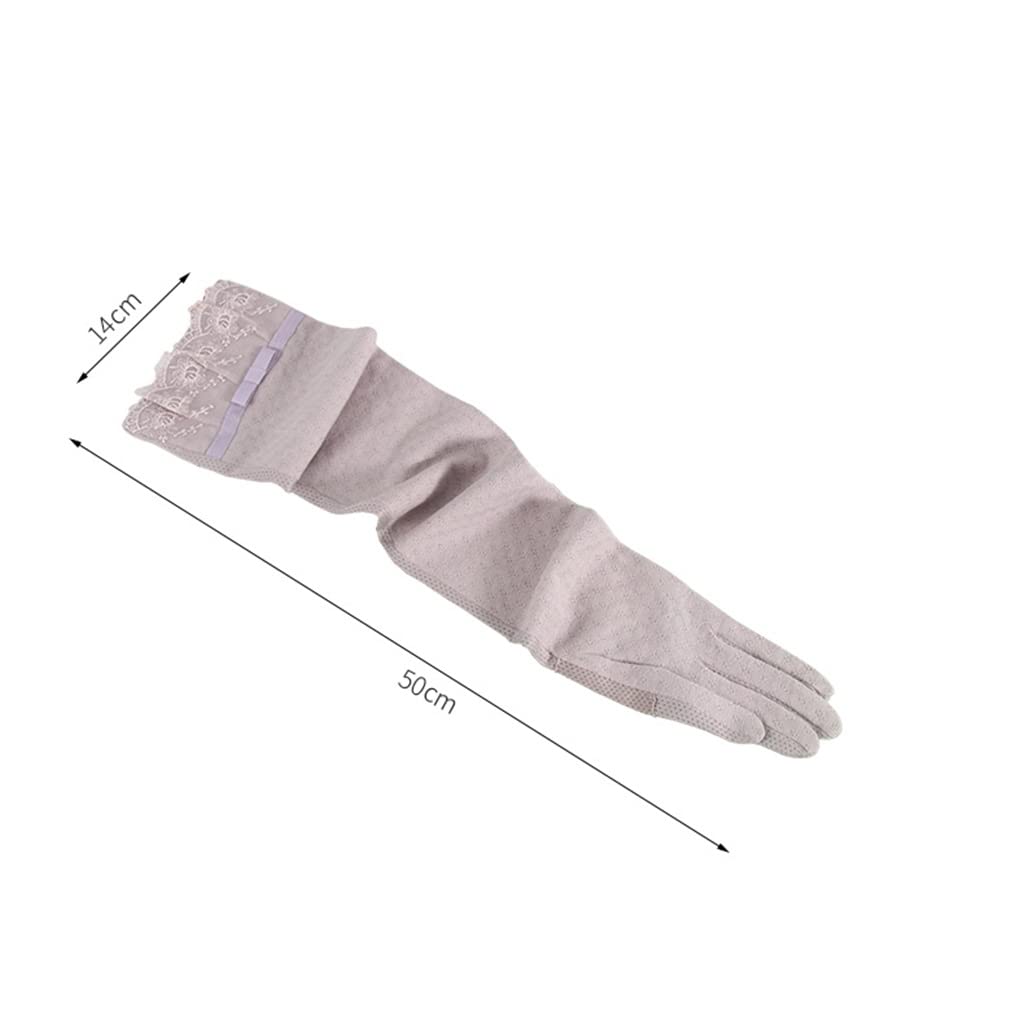 n/a Summer Sleeve Gloves Women's Thin Section Lengthened Cotton Driving Riding Flip Cover Arm Sleeves (Color : B, Size : 14 * 50cm)