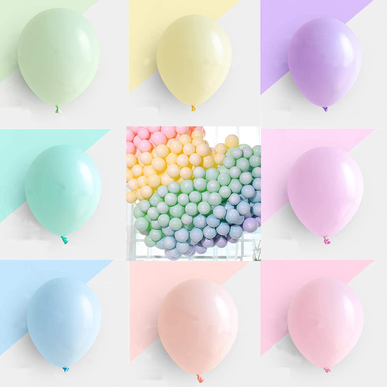 Kalyerparty Pastel Balloons,100 Pcs 10inches Assorted Pastel Balloons for Birthday Baby Shower Party Decorations