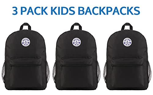 Yacht & Smith 3 Pack Backpack, Bulk 17 inch Lightweight Outdoor Travel Gym Corporate Events Bag