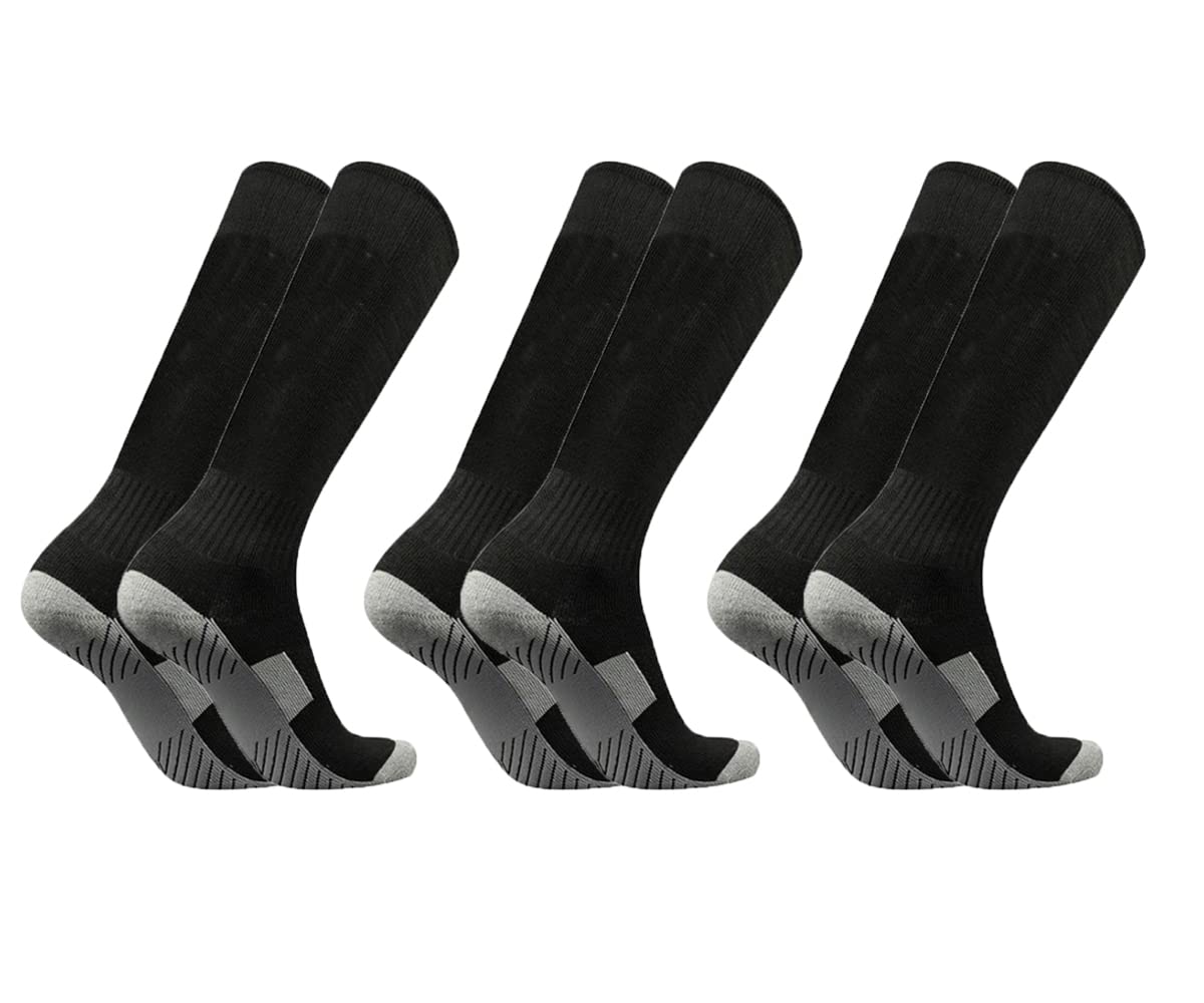 LingTu Soccer Socks 3 Pairs Team-Sport Knee High Breathable Football Socks for Men Youth Kids Boys