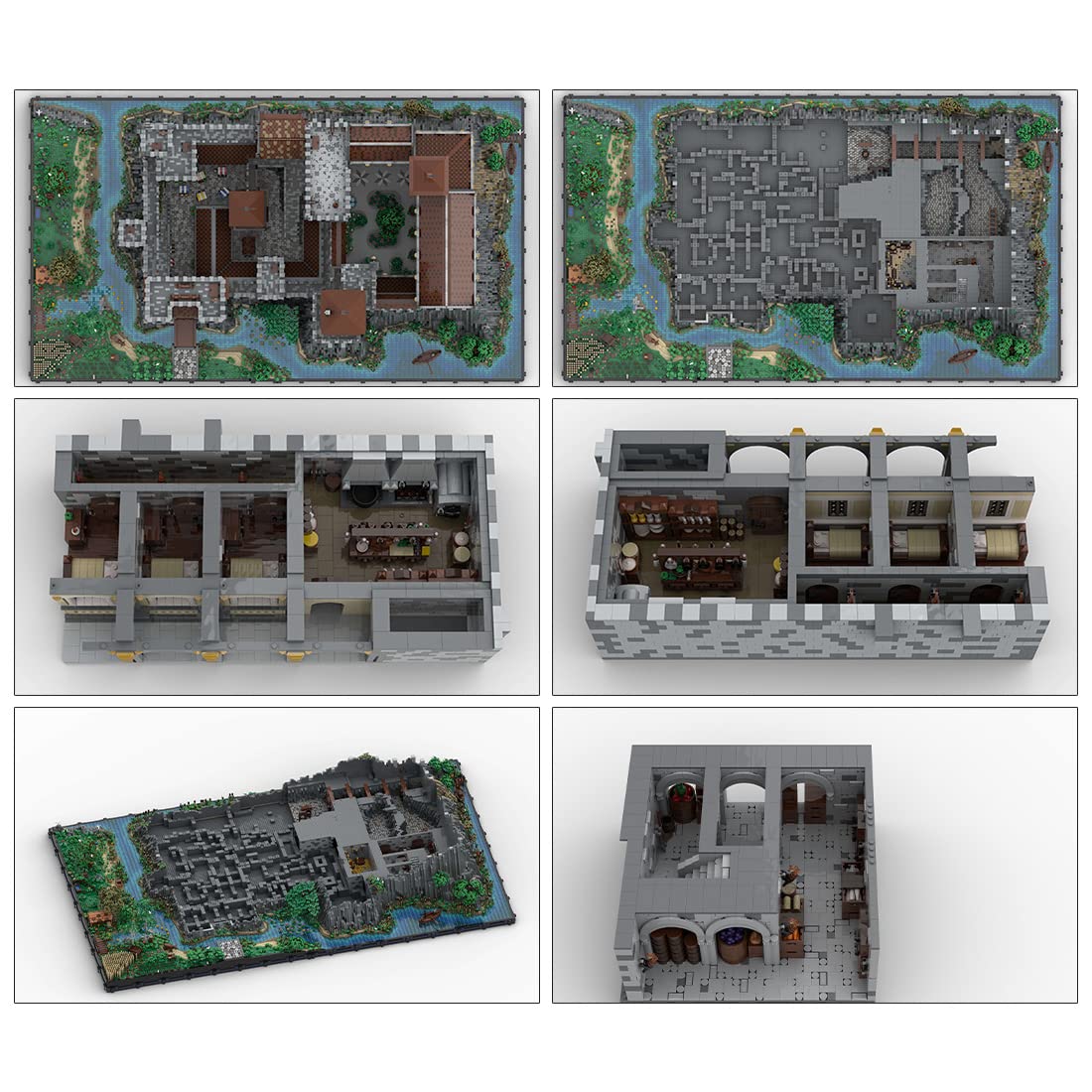 RuiyiF 112644PCS Large Epic Collectible Castle Model Medieval Architecture Theme Modular Building Blocks Set Toys MOC-131299