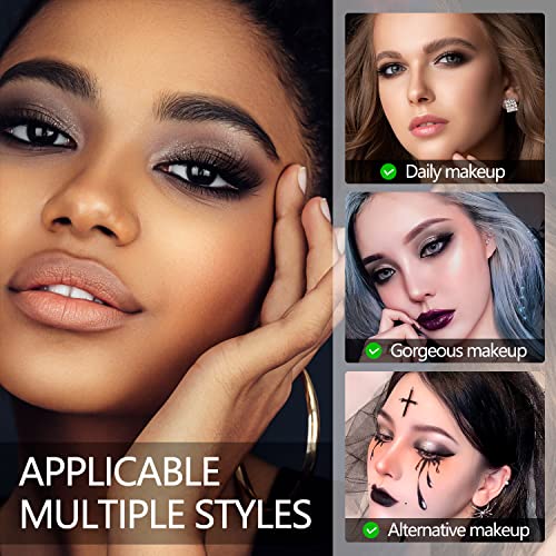 MAKI YIKA Black Grey Smoky Eyeshadow Palette, Matte Black White Gray Silver High Pigmented Smokey Eye Shadow, 9 Colors Long Lasting Shimmer Powder Makeup Palette For Goth Look (Black)