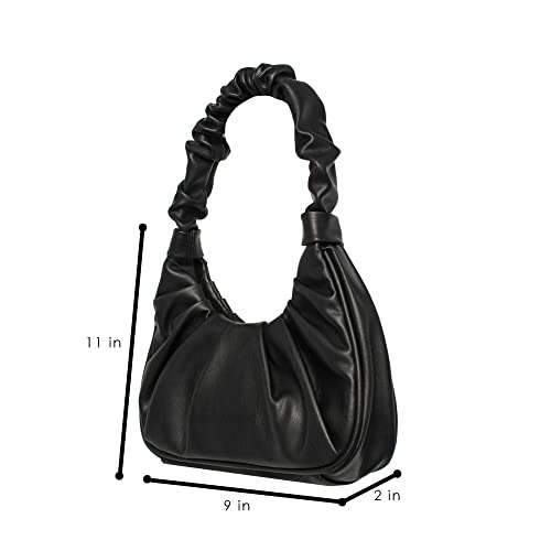 OLIVIA & KATE Ladies Black Small Vegan Leather Vintage Handbag