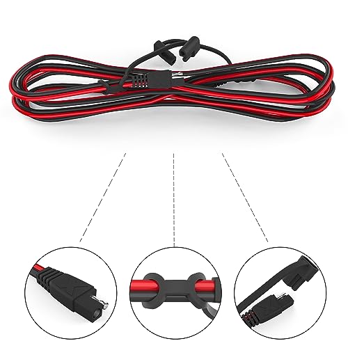 POWISER 3Feet SAE to SAE Extension Cable Quick Disconnect Connector 16AWG,for Automotive, Solar Panel Panel SAE Plug (3FT(16AWG))