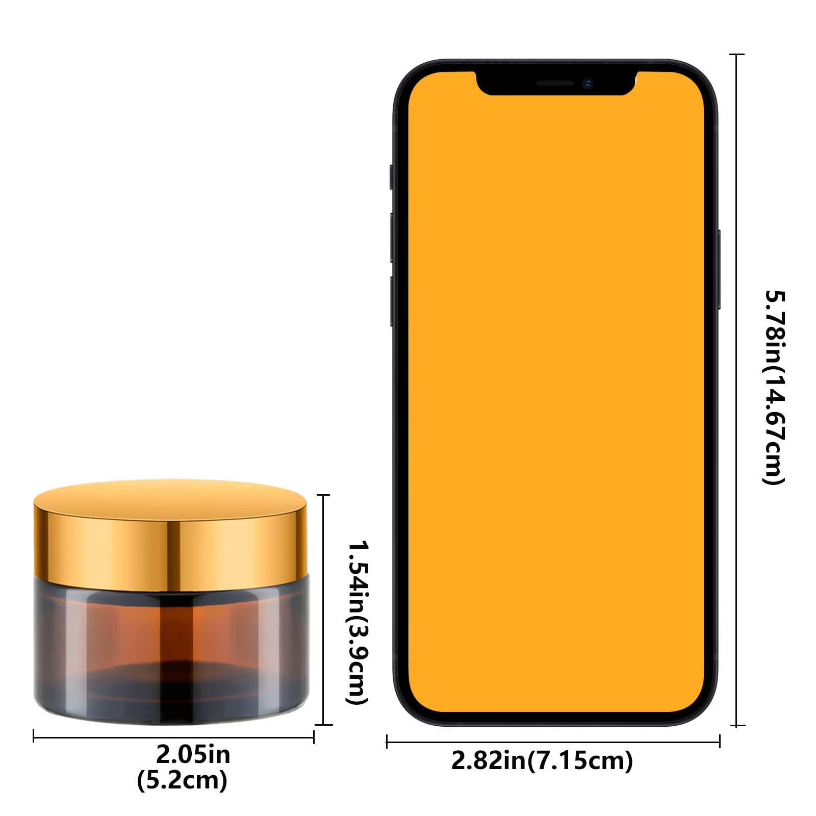 Lil Ray 1 oz Round Amber Glass Jar with Inner Liners and Gold Lid (12pcs)