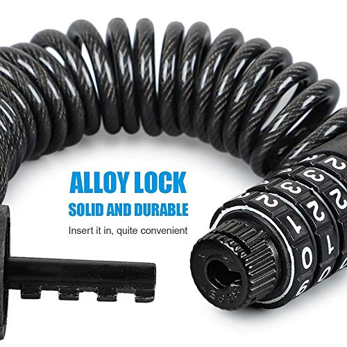 MengK Portable Bicycle Helmet Lock Mini Burglar Padlock Anti-Theft Helmet Lock for MTB Bicycle Motorcycle Electric Scooter Coded Lock Password Combination Lock