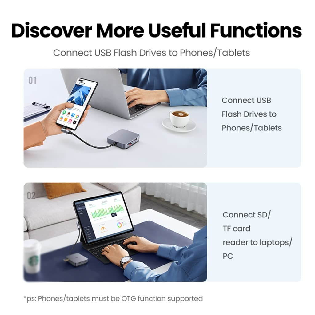 SDFGH 5 in 1 Type UGREEN USB C HUB to USB 3.0 5Gbps TF/SD Card 104MB/s Accessories Magnetic