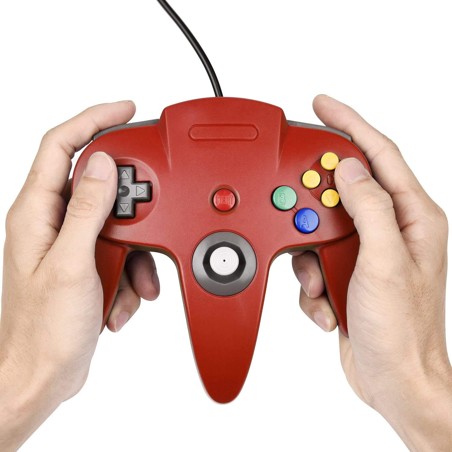 miadore 2 Pack Classic N64 Controllers (Blue/Red) Bundle with 2 Pack 6FT N64 Controller Extension Cable for N64 Console Video Games