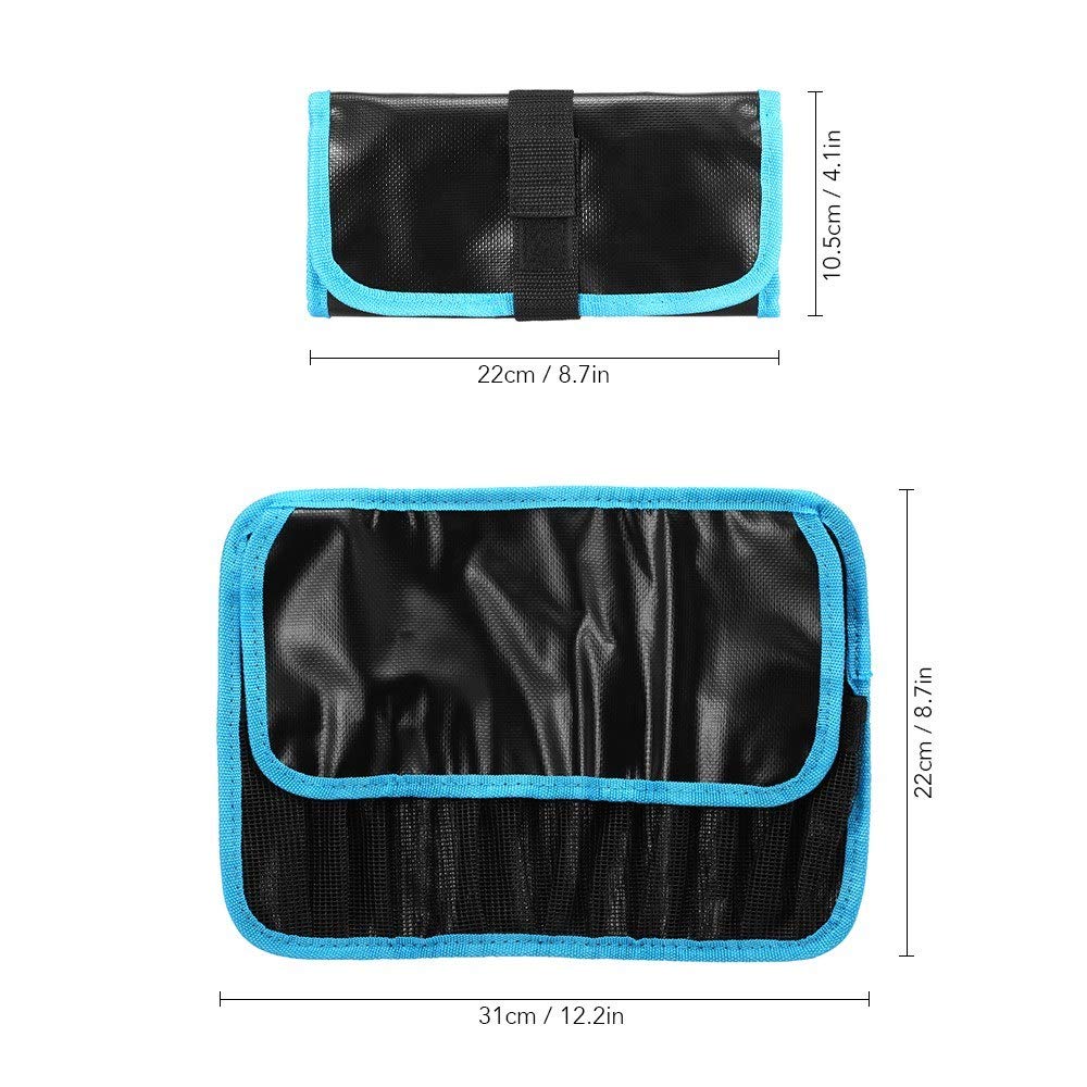 MengK Waterproof PVC Fishing Jig Bag 12 Pockets Protective Lure Bag Jig Storage Cover Bag Pouch Fishing Baits Tools Accessories Storage Organizer Bag