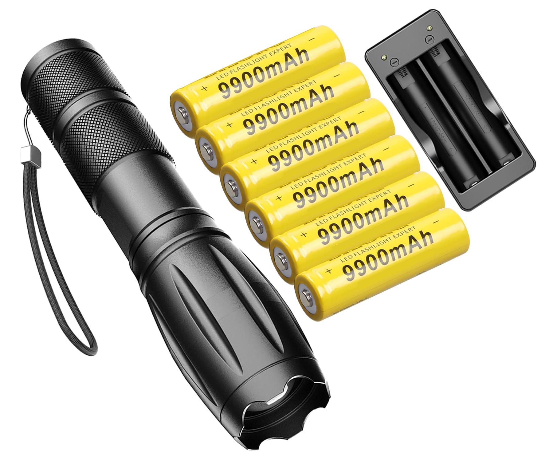 MAXIAEON LED Rechargeable Flashlight Set, Bright 8000 Lumens Tactical Flashlights High Lumens with 5 Modes, Waterproof Tactical Flashlights for Outdoor Emergency Camping Hiking
