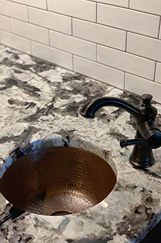 Premier Copper Products BR12DB2 12-inch Round Hammered Copper Bar Sink with 2-inch Drain Opening