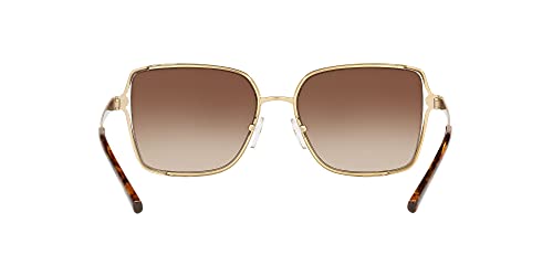Michael Kors Cancun MK 1087 101413 Satin Light Gold Metal Square Sunglasses Brown Gradient Lens