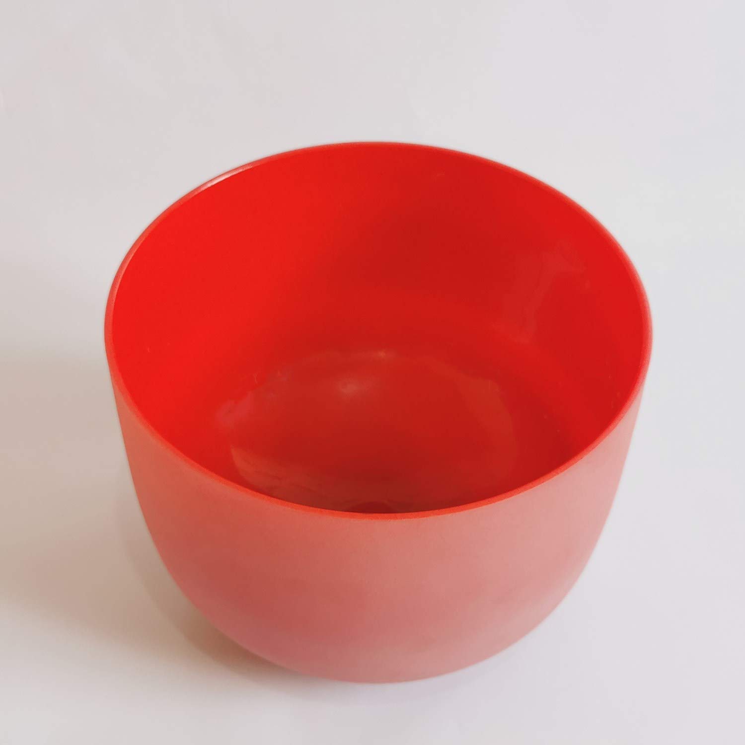KVKA Quartz Crystal Singing Bowl Root Chakra C Note Frosted Sound Healing 12 Inch Red Color With Carrying Case