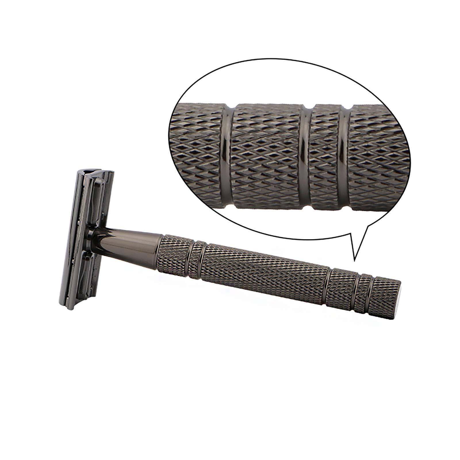 LEYMING Double Edge Safety Razor with 10pcs Blades, Metal One Single Blade Razor, Classic Wet Shaving Manual Shavers Fits Standard Razor Blades, Gift for Men