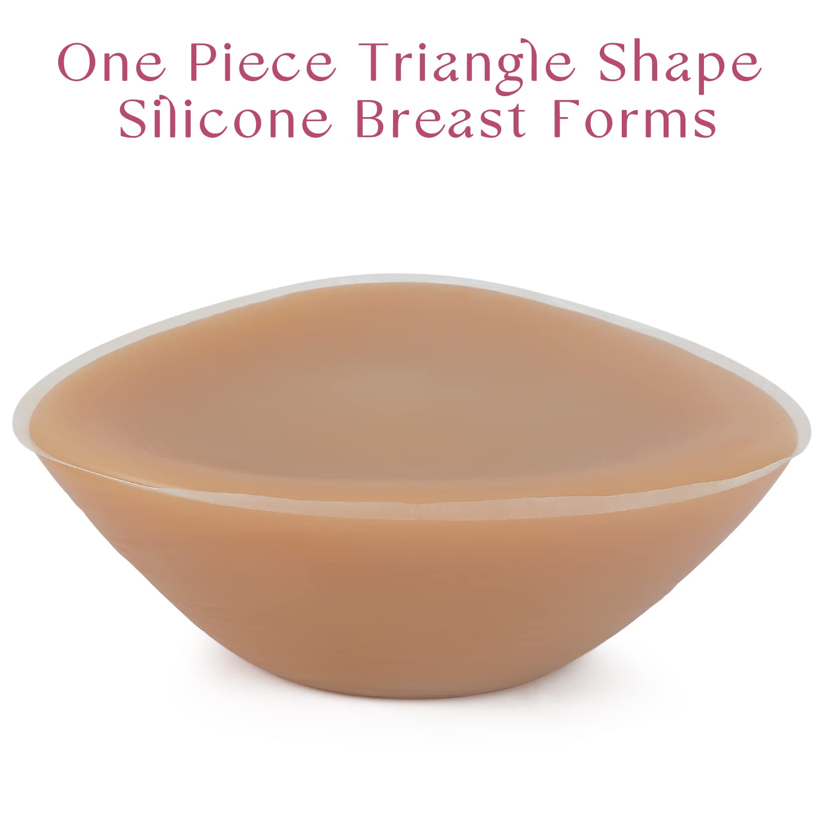 IVITA One Piece F Cup Triangle Shape Silicone Breast Forms for Mastectomy Prosthesis Chest Bra Pad Enhancers