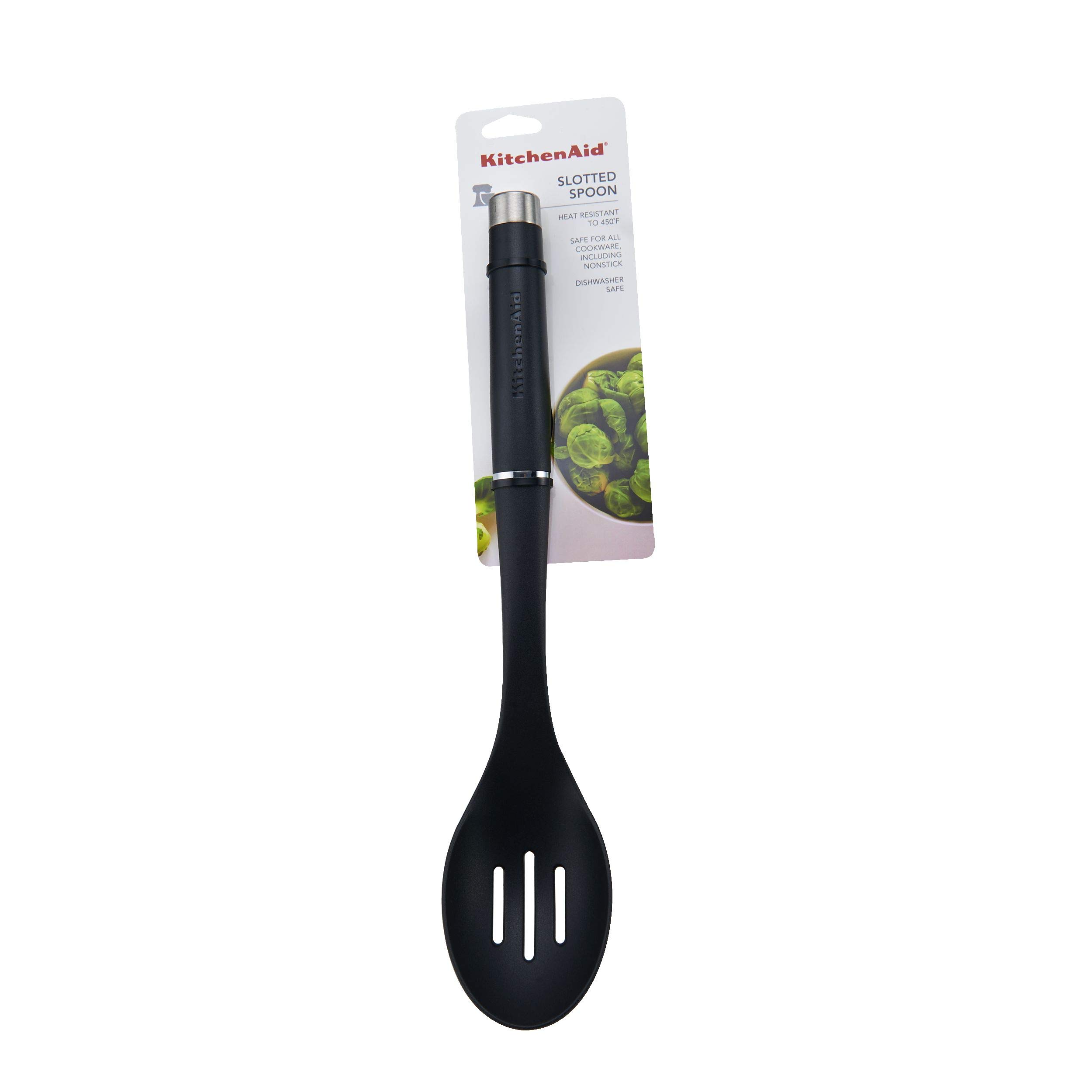 KitchenAid Gourmet Nylon Slotted Spoon, One Size, Matte Red