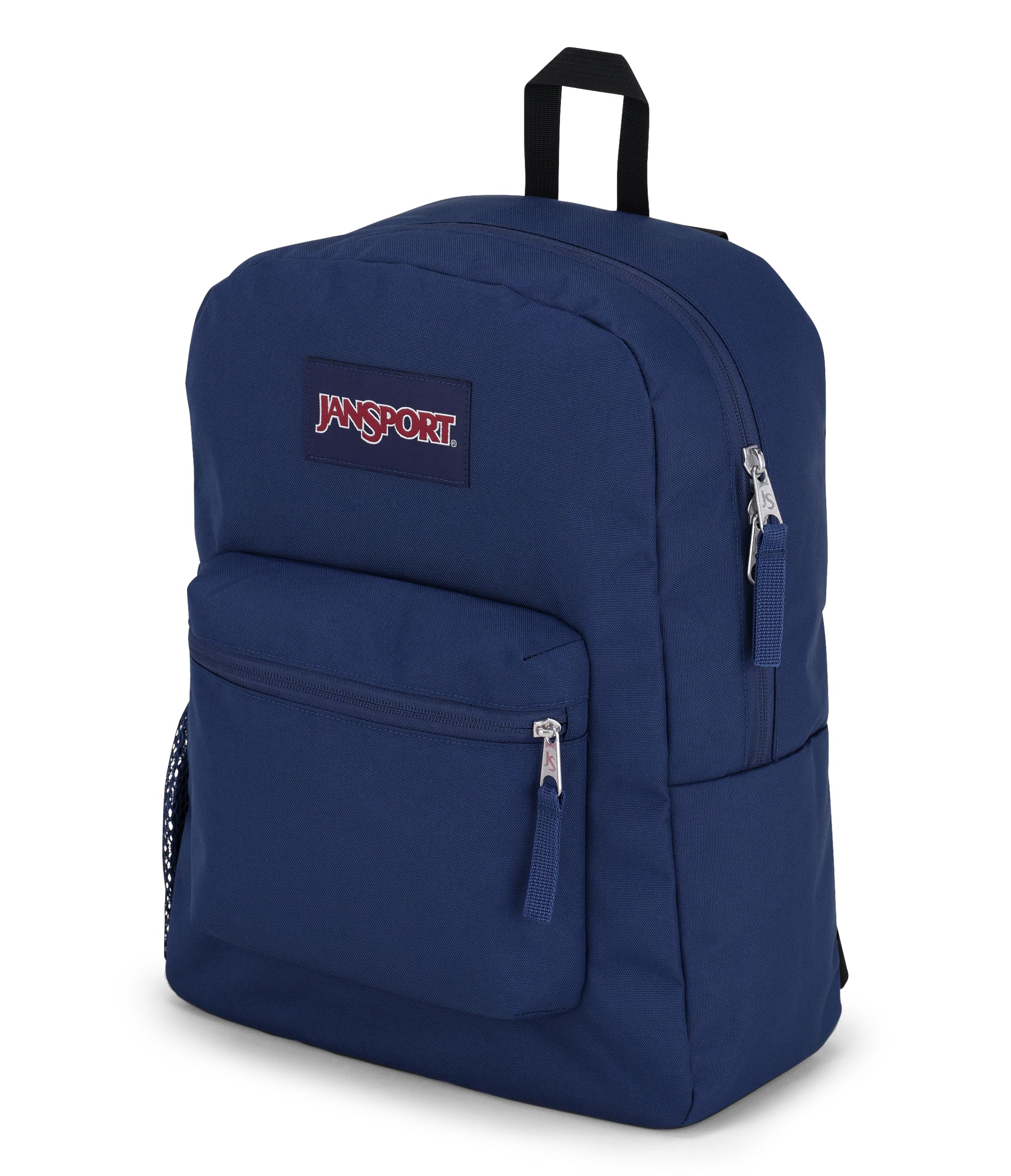 JanSport Cross Town Backpack, Navy, 17" x 12.5" x 6" - Simple Bag with 1 Main Compartment, Front Utility Pocket - Premium Accessories
