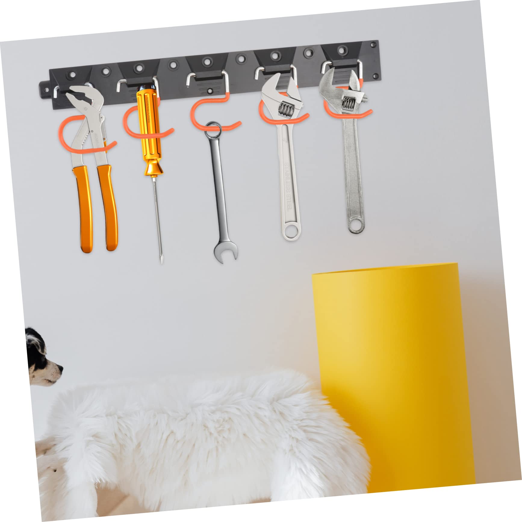 SECFOU 1 Set gardening tool storage bike wall utility wall tool hangers garage hooks wall holders for tools heavy duty hangers Wall Tool Organizer Hook Metal with hook utensils
