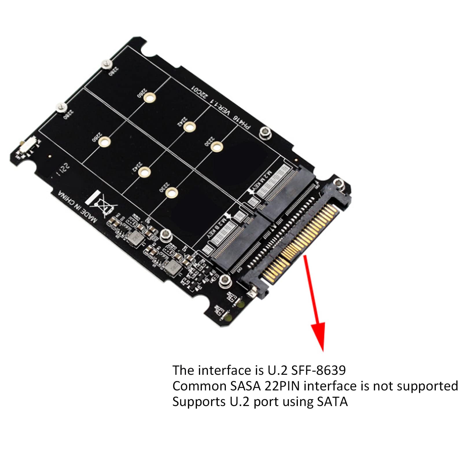 SSD Enclosure NVME NGFF to SFF 8639 PCE3.0X4GEN3 6Gbps High Speed Hard Drive Enclosure for Motherboard