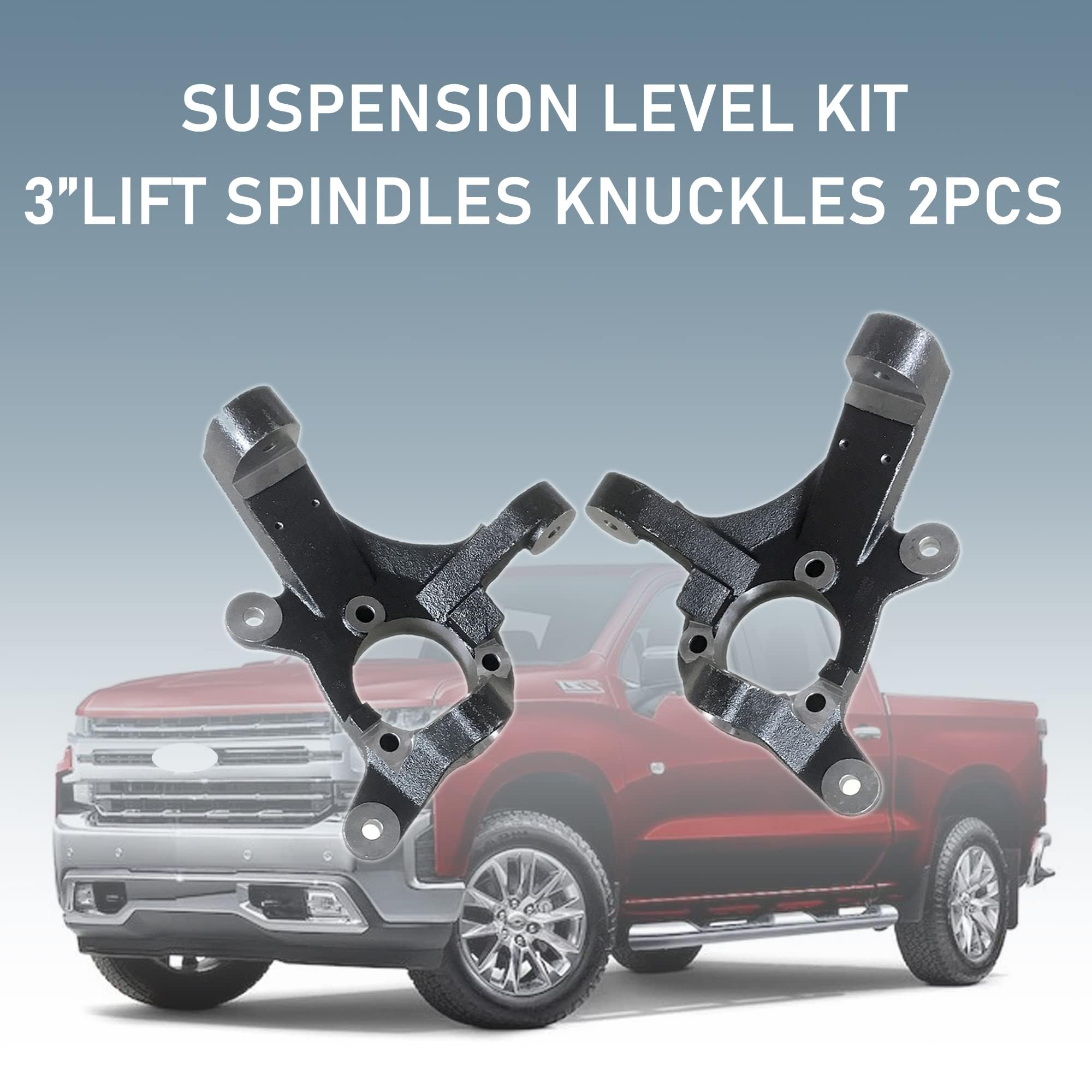 Mid Valley - Suspension Level Kit 3" Lift Spindles Knuckles Pair For Chevy GMC Silverado Sierra Yukon 1500 1999-2006 1500 2WD Pickup SUV