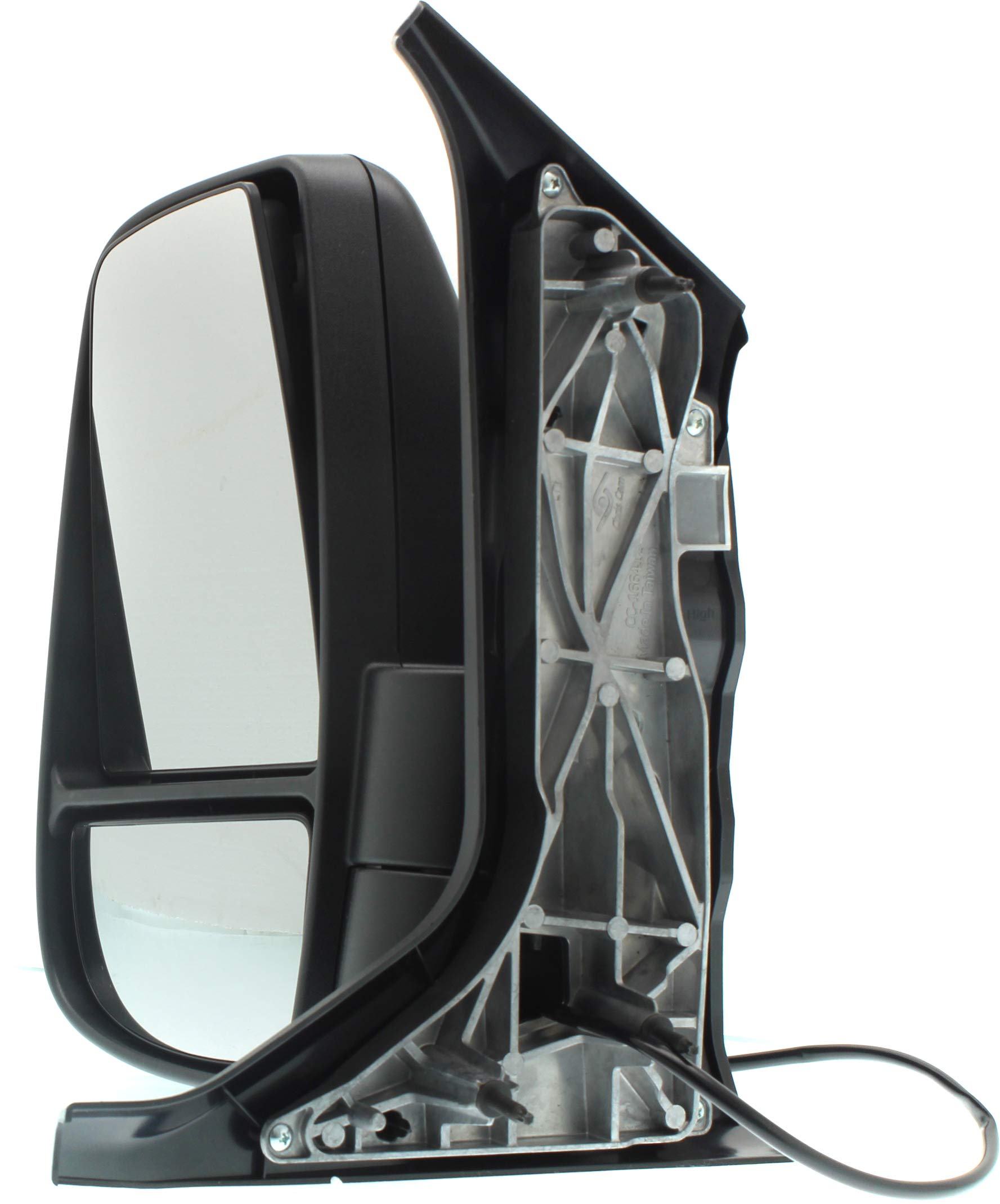 Kool-Vue FD335EL Power Mirror compatible with Ford Transit Van 15-17 Left Side Manual Folding Non-Heated Medium/High Roof Textured Black