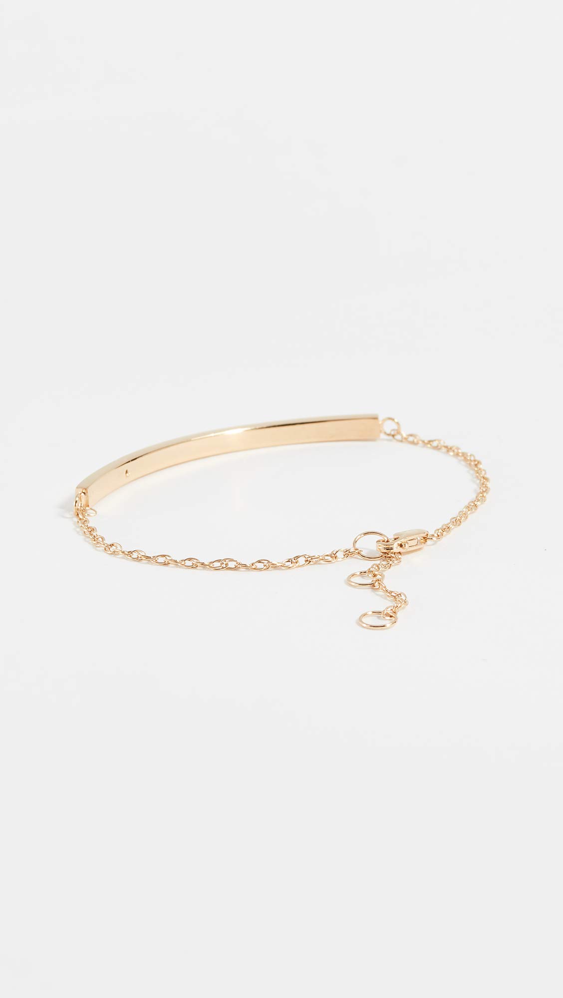 Jennifer Zeuner Jewelry Women's Horizontal Bar Bracelet with Diamond, Yellow Gold, One Size