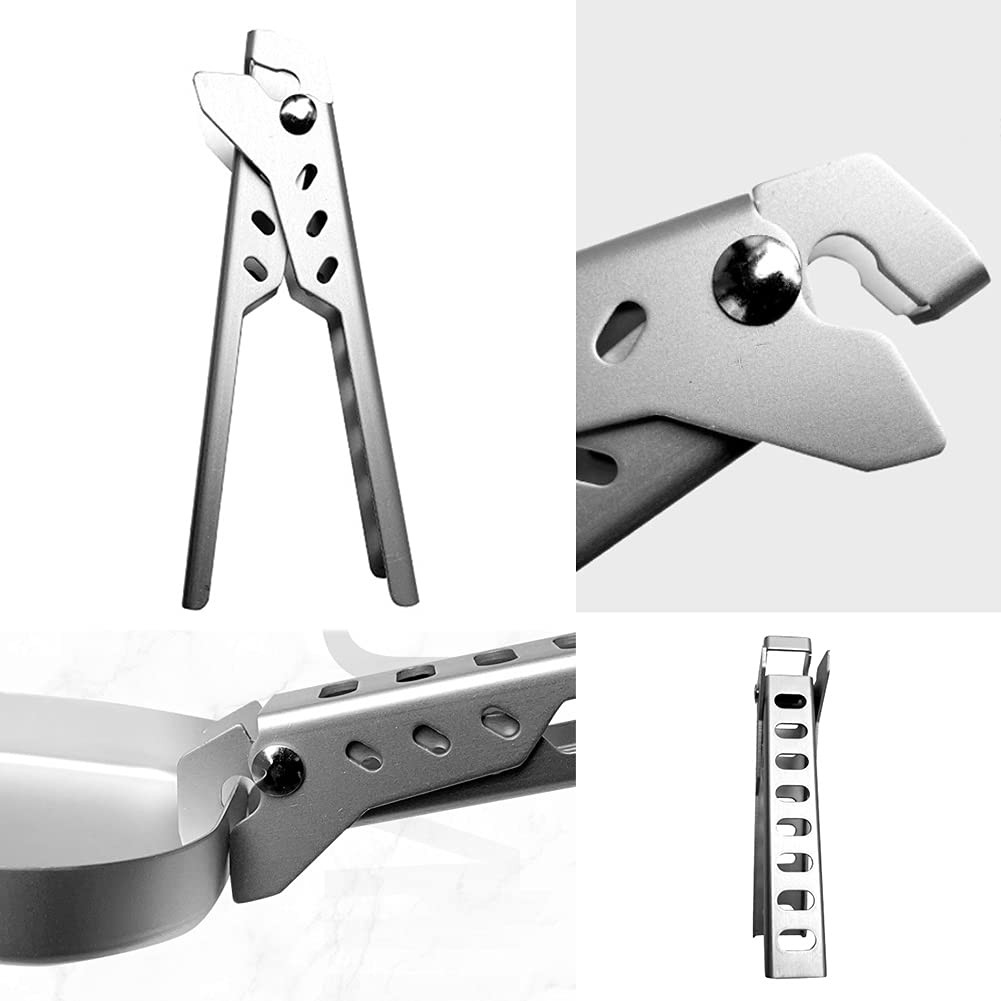 LVOERTUIG Anti Scald Pan Gripper Outdoor Camping Portable Tool Aluminum Alloy Suitable for Clamping Pots Pans Kitchenwares Lightweight(Size:4.92x1.18inch)