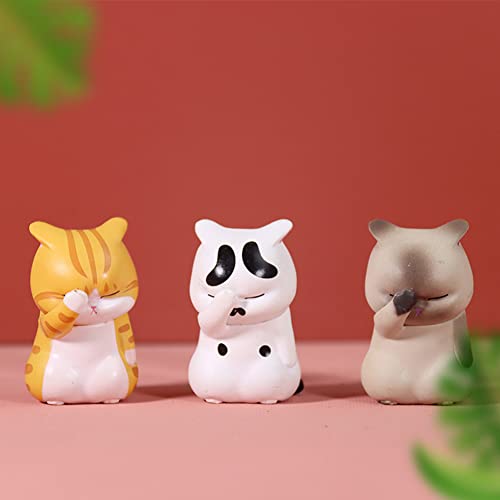 MoreChioce Cute Cat Keychain, Detachable Keyring Cat Resin Key Chain Charms Key Ring Car Pendant for Purse Handbag Bag,Chestnut