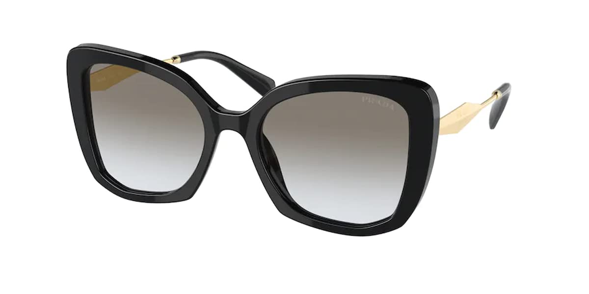 Prada PR03YS 1AB0A7 53MM Black/Grey Gradient Cateye Sunglasses for Women + BUNDLE with Designer iWear Eyewear Kit