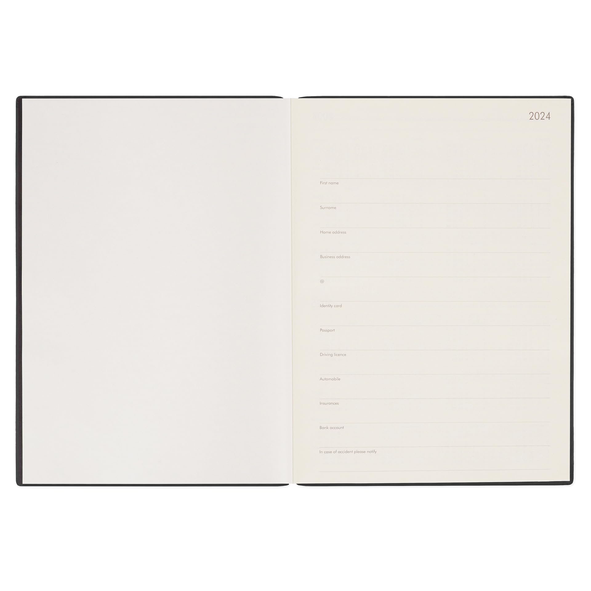 Legami - Maxi Daily Diary, 13 Months, from January 2024 to December 2024 with Weekly Planner January 2025, 400 Detachable Pages, Elastic Closure, Address Book, 21 x 29.7 cm, Black Onyx