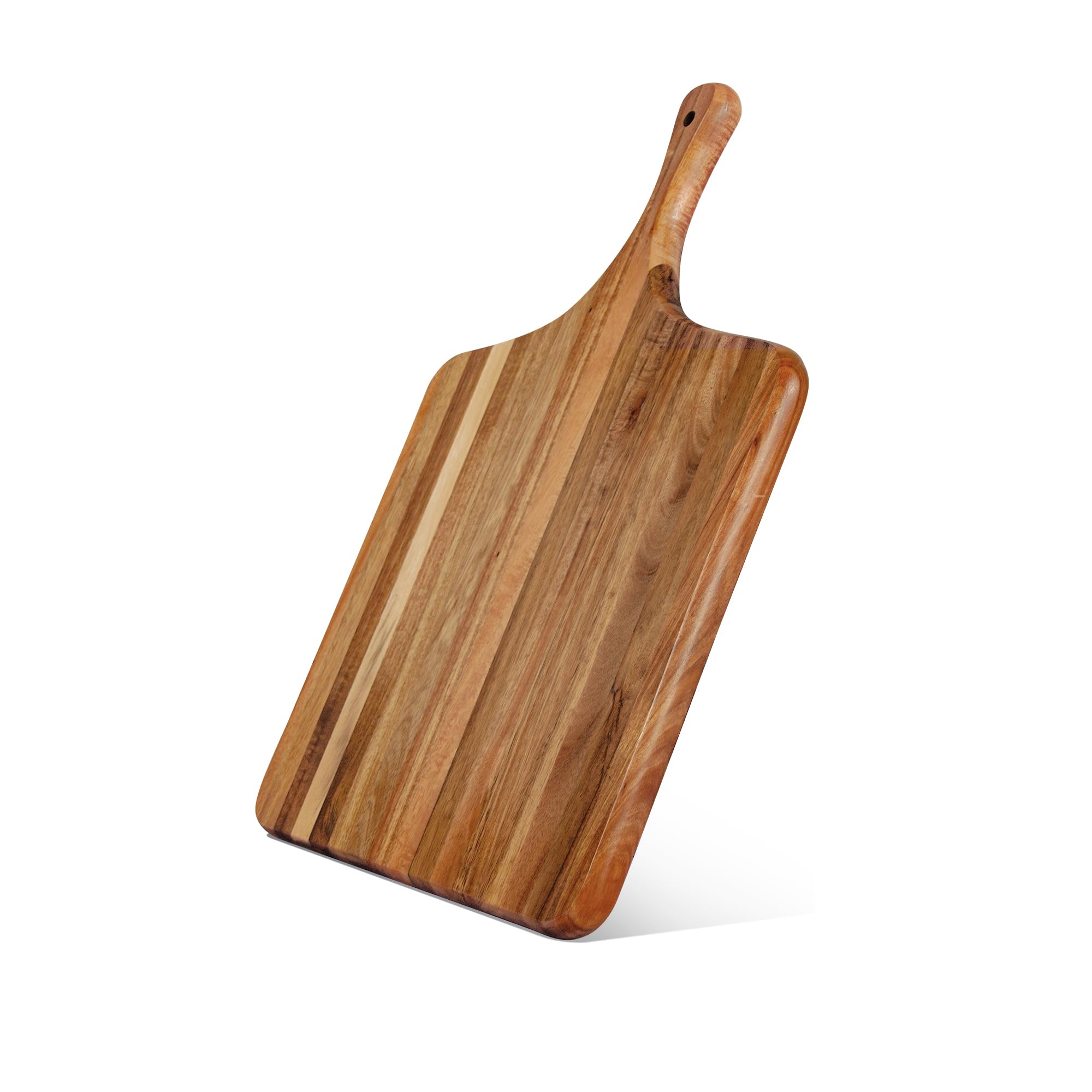 KITEISCAT Large Acacia Wood Cutting Board with Handle, 17" x 13" - Ideal for Meat, Cheese, Veggies, Bread, Charcuterie - Decorative Serving Board