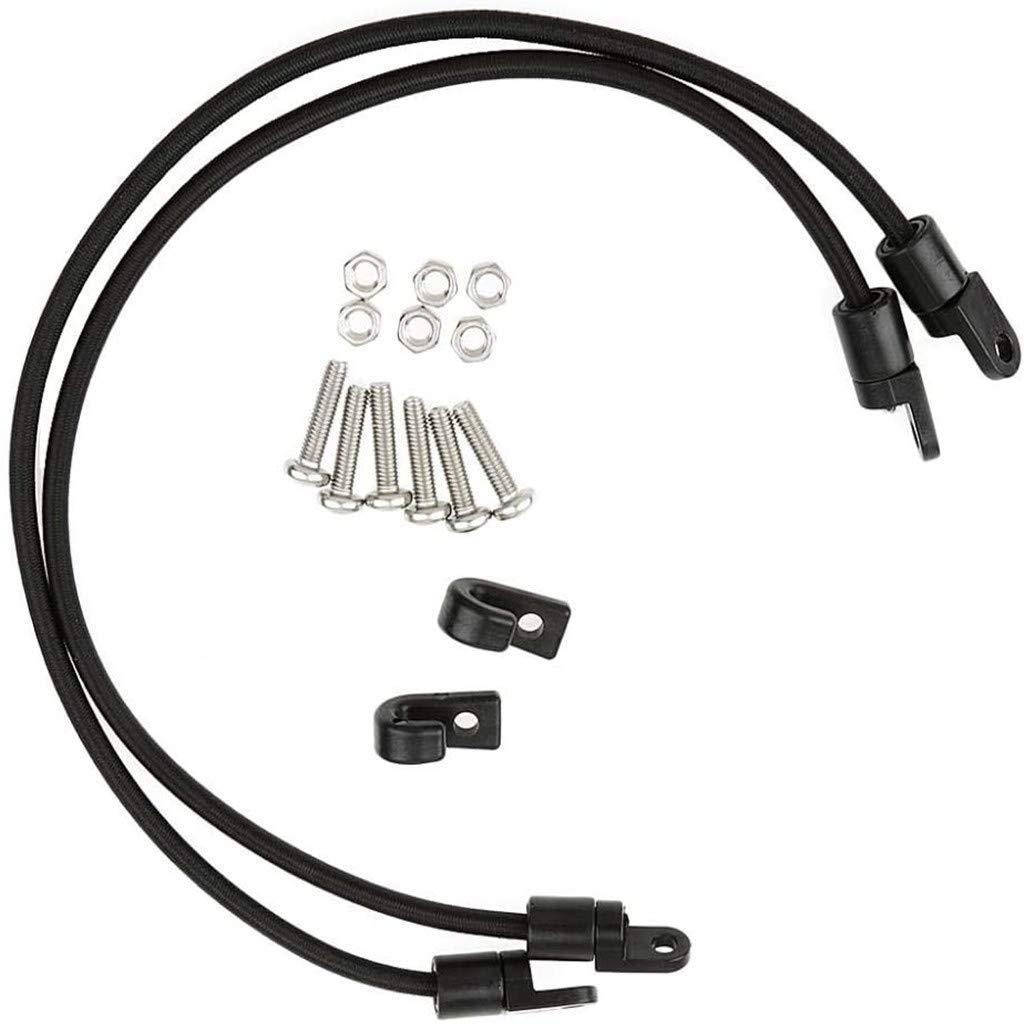 LFDecor 2 Pieces Black Bungee Paddle Holder Bungee Cord Replacement Suit for Marine Fishing Boat Kayak