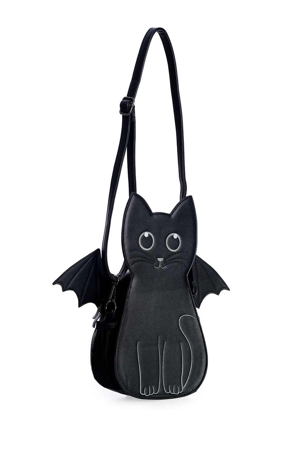 Lost Queen Women's Wendigo Bag Convertible Backpack Cute Black Cat Bat Crossbody Purse