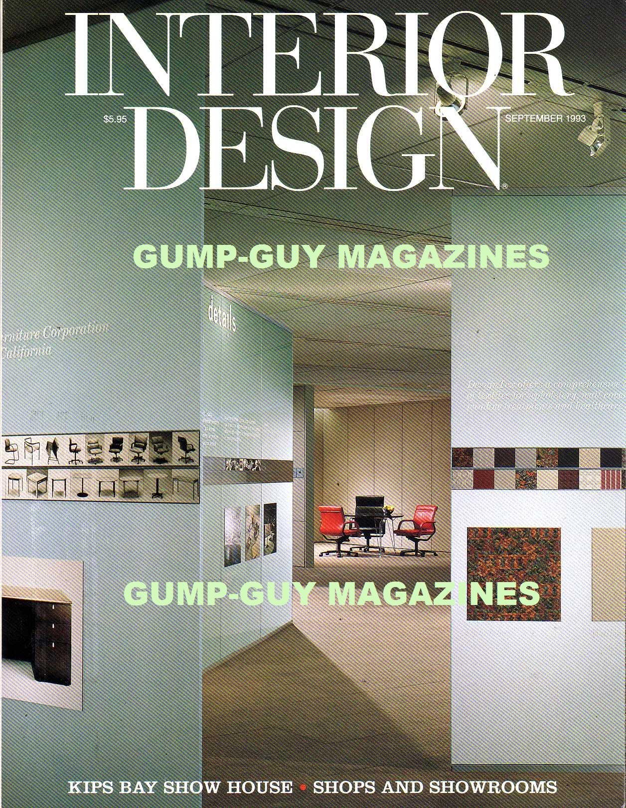 Interior Design September 1993 Magazine ALEXANDER GORLIN: A MANHATTAN APARTMENT BECOMES THE SETTING FOR A MUSEUM-QUALITY ART COLLECTION Dramatic Master Bedroom GENTLEMAN'S SITTING ROOM