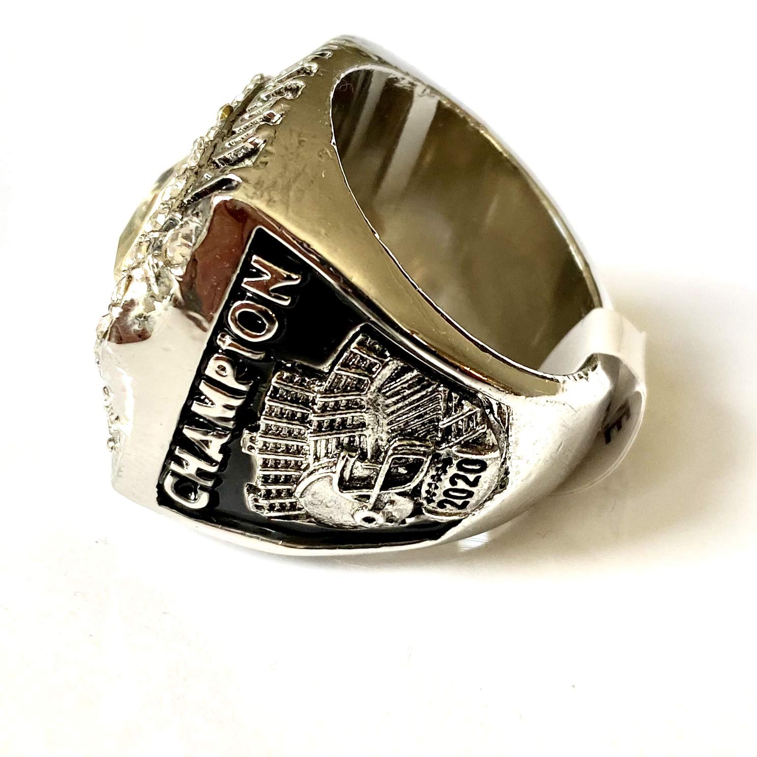 Legacy Rings Fantasy Football Championship Ring Silver Plated Award for League Winner 2017, 2018, 2019, with Display Case (2020)