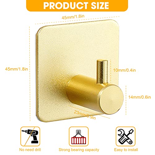 Welan 4 Pack Towel Hook, BathroomTowel Hook, Hand Towel Hook, No Screw Towel Hook, Waterproof, Removable