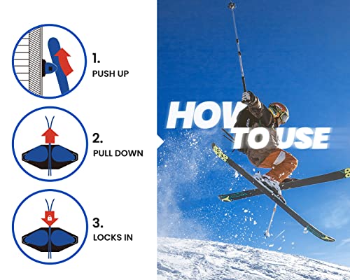 Skifavs Ski Wall Mount, Snowboard Wall Storage Rack, Ski & Snowboard Rack For Garage Wall, Damage-Free Ski Storage Rack, Ski Holders For Wall, Snowboard Display (1 Pack)