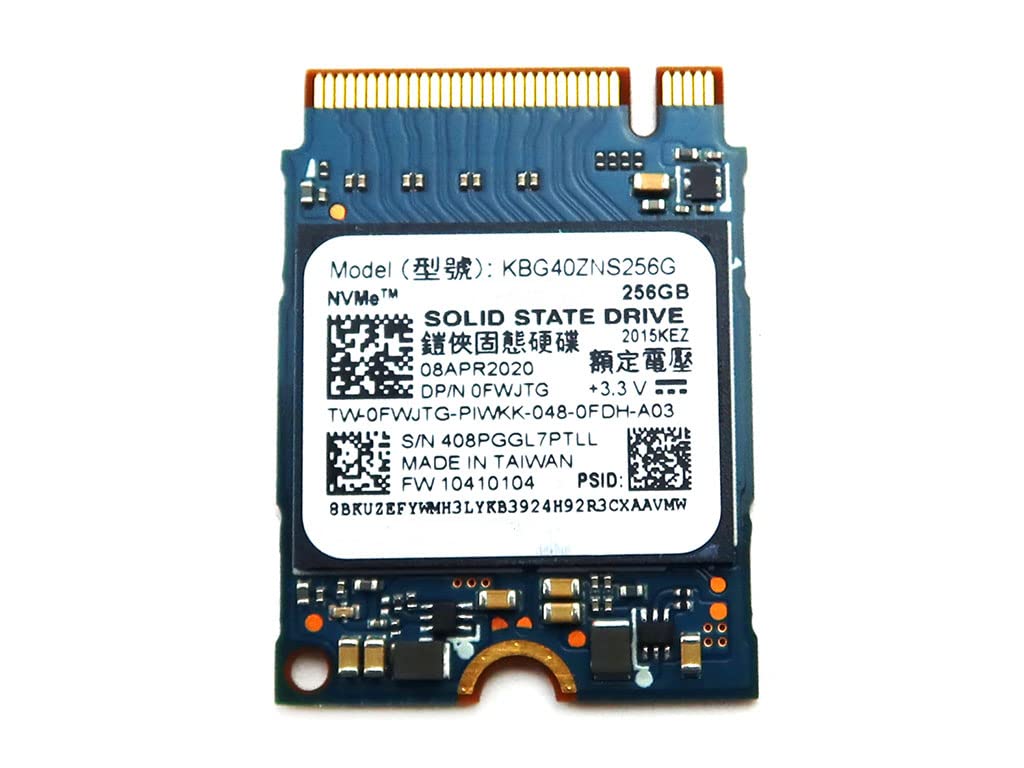 Solid State Drive FWJTG 0FWJTG TW-0FWJTG Compatible Replacement Spare Part for Dell Kioxia KBG40ZNS256G 256GB M.2 2230 NVMe PCIe Gen3 x4 SSD