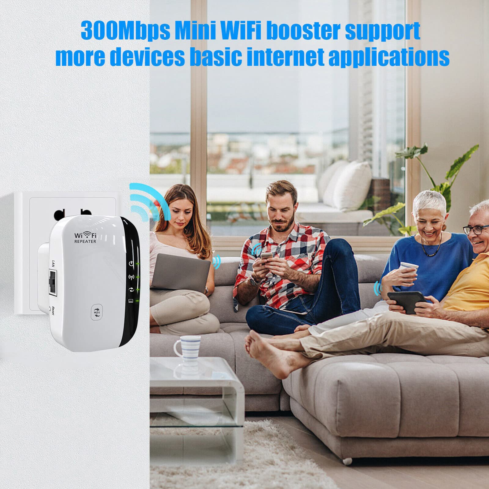 WiFi Extender, 2022 WiFi Extenders Signal Booster for Home Office Outdoor, Wireless Internet Repeater Up to 3000sq.ft, Portable WiFi Range Extender, Long Range Amplifier with Alexa