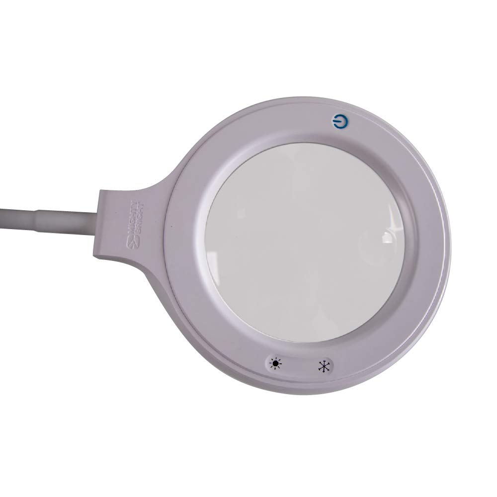 Mighty Bright The Original Rechargeable LED Floor Light and Magnifier Lamp, 59 Color-Adjustable LEDs, Warm Eye-Care Light to Bright-White Light, 5” 2X Magnifier, 5X Bifocal, Extra Bright and Dimmable