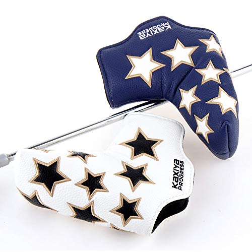 Kaxiya Stella Golf Putter Head Cover Blade Putter Covers for Scotty Cameron Taylormade Odyssey Ping Golf Builder (White)