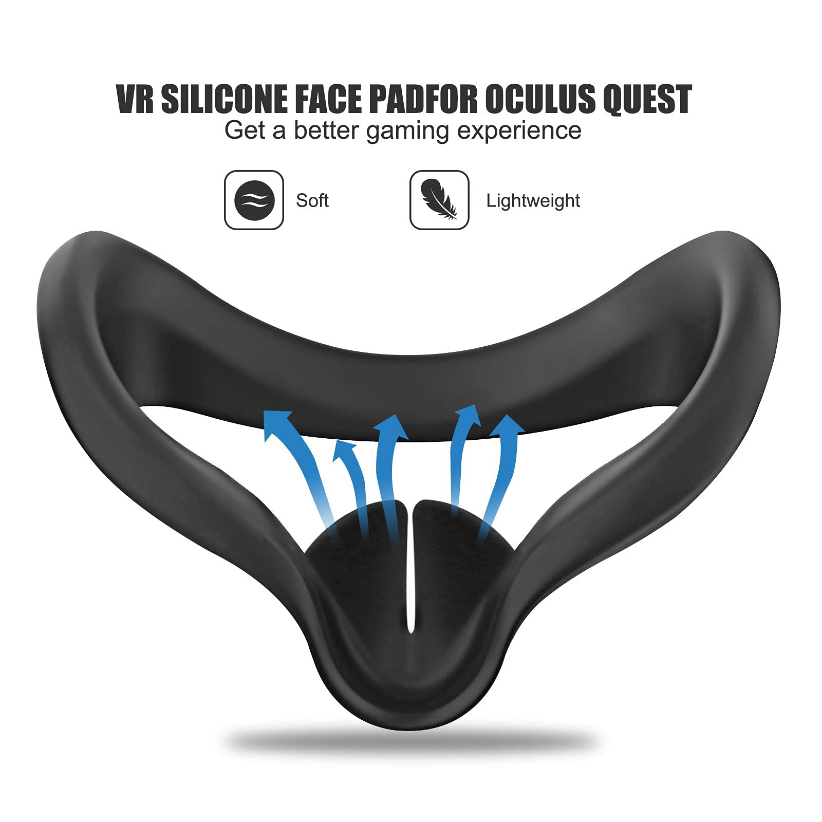 MASiKEN 6-in-1 Accessories Compatible with Meta/Oculus Quest 2 - Head Strap Replace Kit, Front Shell Cover,Face Pad,Grips Cover, Reduce Face Pressure Enhanced Comfort in VR (Black)