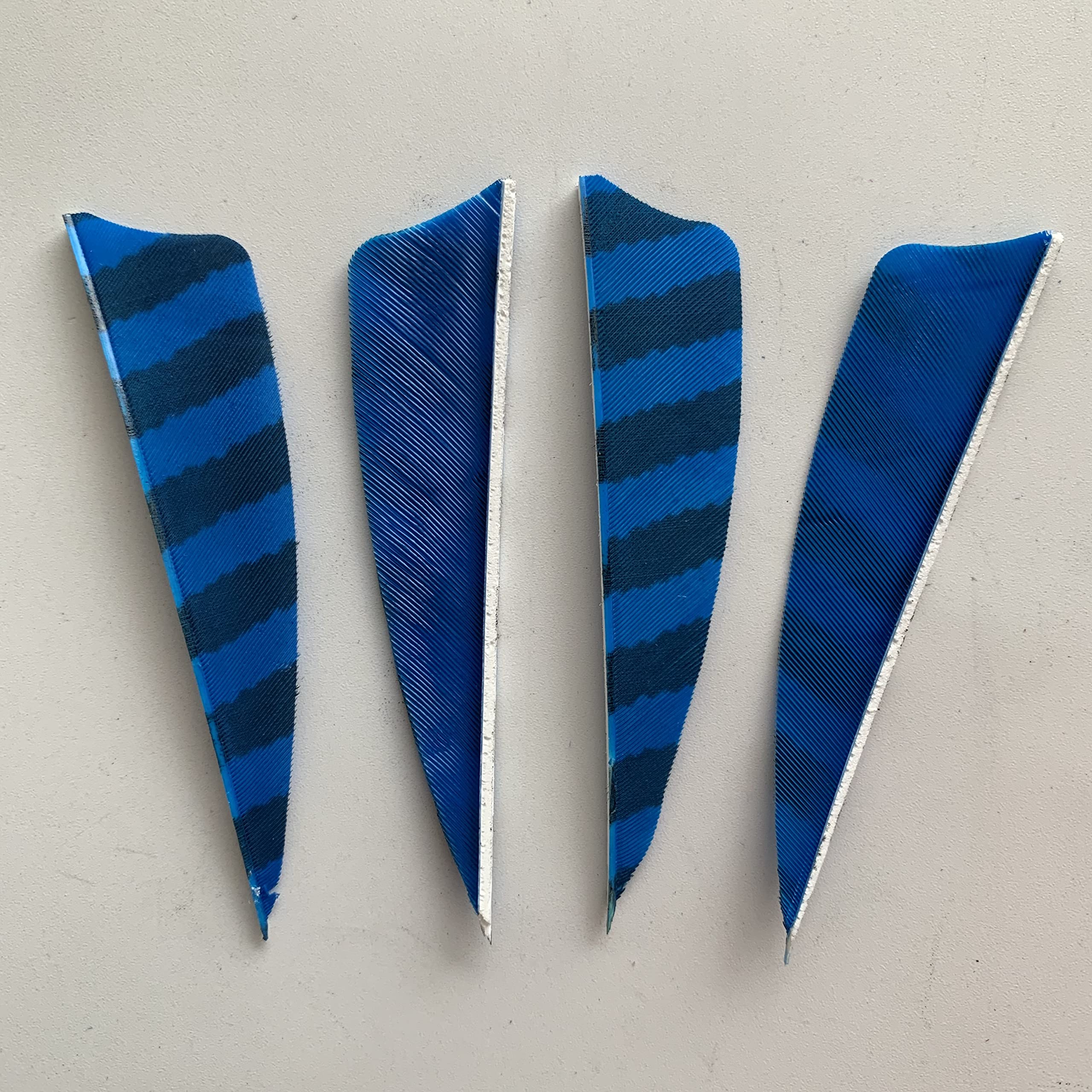 ONTFIHS 50PCS 3 INCH One Side Striped Shield Archery Arrow Feather Fletches Fletching RW (Sky Blue)