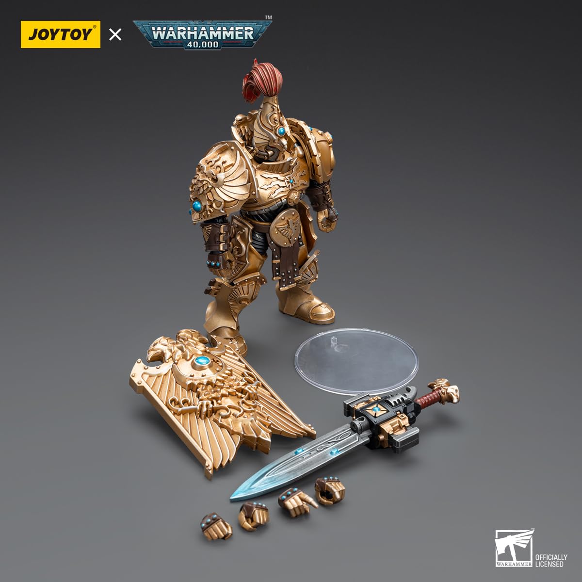 Joytoy Warhammer 40K Mecha 1/18 Action Figures Mecha Joy Toy Adeptus Custodes Custodian Guard with Sentinel Blade and Praesidium Shield