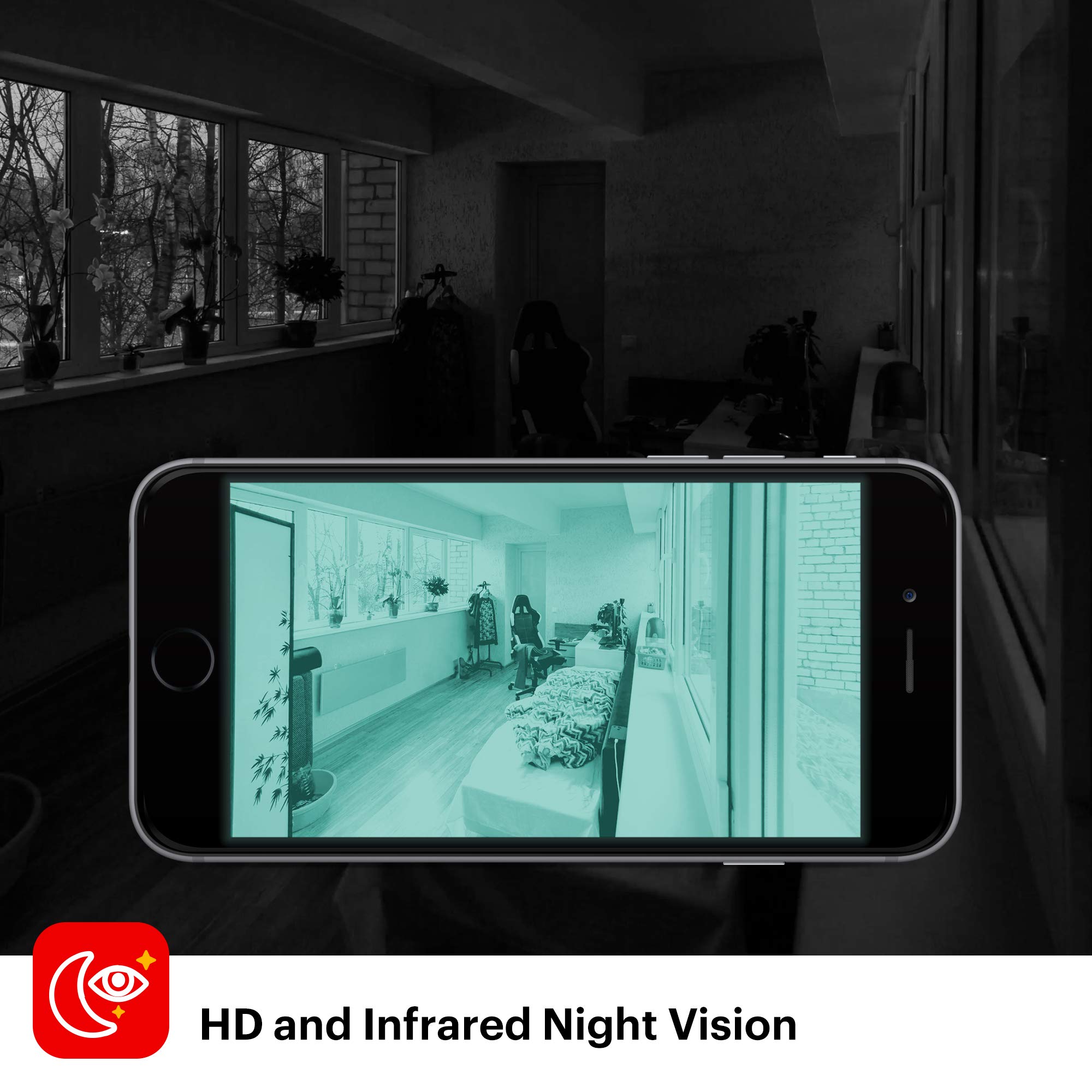 KODAK Cherish F680 Home Security Camera - 1080p HD Camera, Night Vision, 120-Degree View, Rechargeable Batteries and WiFi Mobile App
