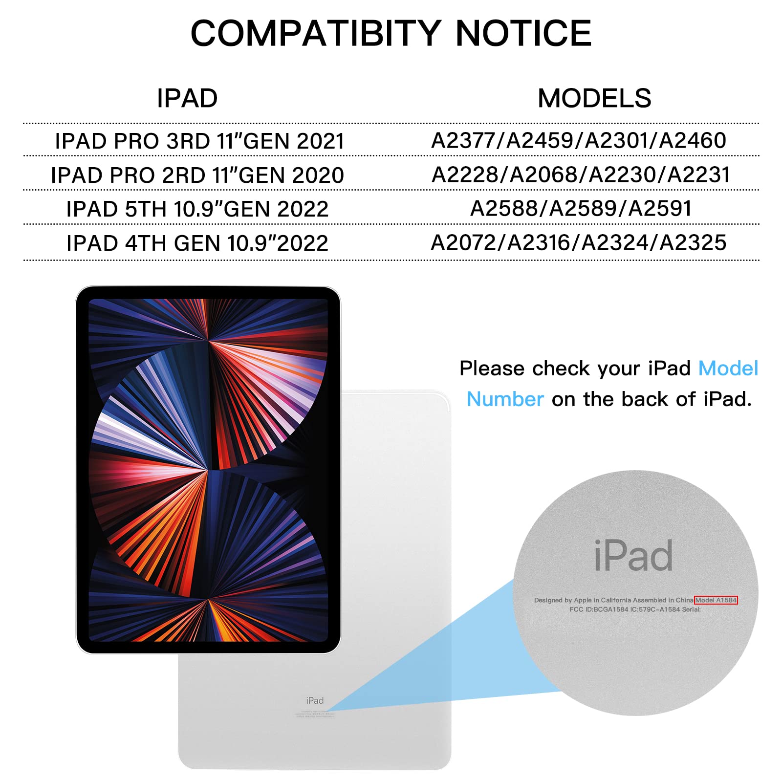 Tiaota Magnetic Keyboard Case for iPad Pro 11/10.9‑inch (3rd/2nd gen and ipad Air 5th gen), Magic Keyboard Case with iPadOS Shortcuts, Floating Cantilever Stand, with Backlit, Multi-Touch Trackpad