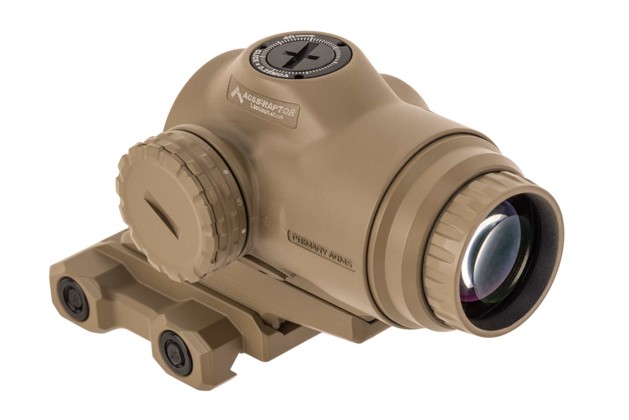 Primary Arms SLX 3X MicroPrism with Red Illuminated ACSS Raptor 7.62/300BO Reticle - Yard - FDE