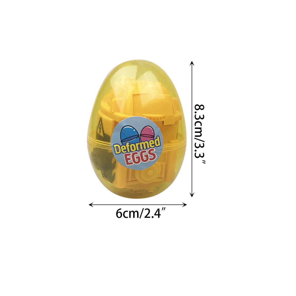 Pinkiwine 4 Pack Jumbo Vehicle Deformation Prefilled Easter Eggs with Toys Inside for Kids Girls Boys Easter Gifts Easter Basket Stuffers Fillers