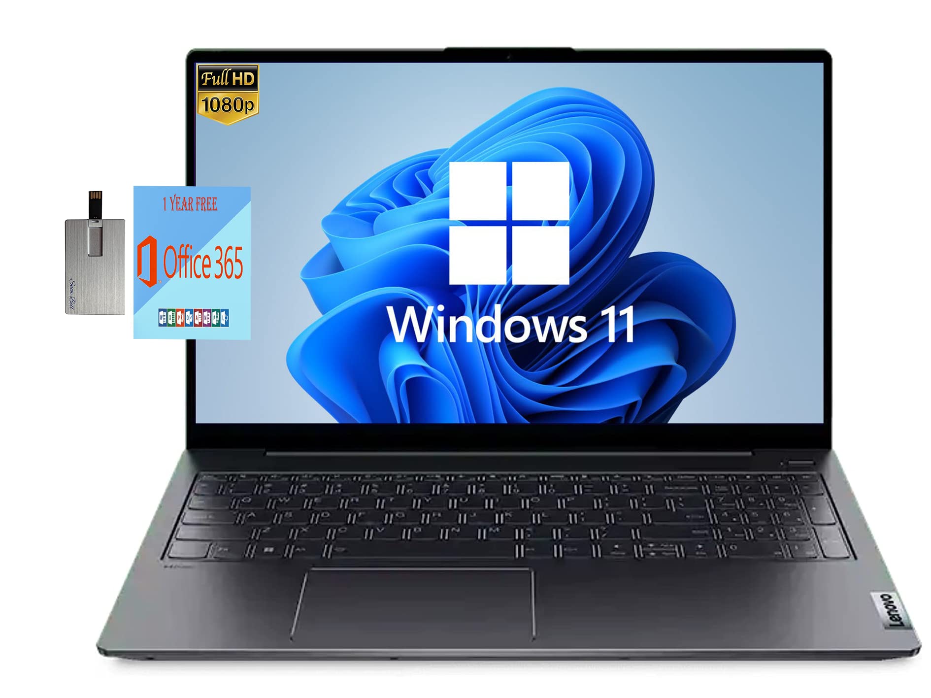 LENOVO 2022 Ideapad 1 15.6" FHD Laptop, Intel Pentium Silver N6000 Processor, 20GB RAM, 1TB SSD, Intel HD Graphics, HD Webcam, Wi-Fi 6, Win 11, 1 Year Office 365, 32GB SnowBell USB Card
